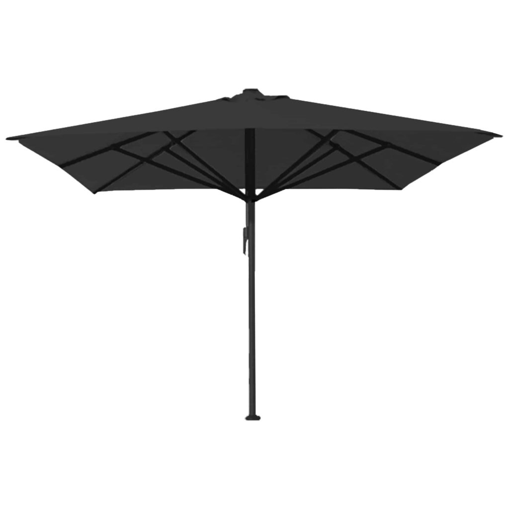 Parasol Bella 400x400 zwart met zwart frame - Horecaparasol Expert